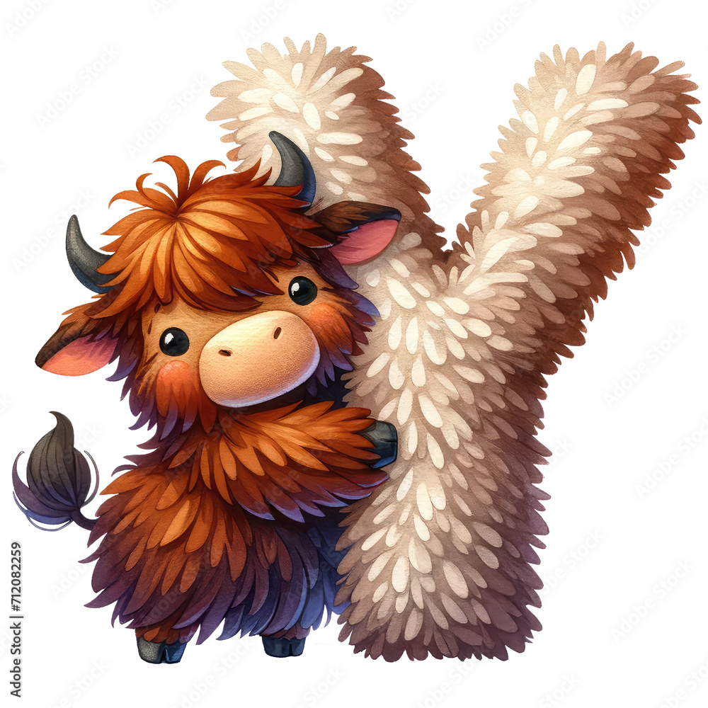 Watercolor Animal Alphabet Letter 'Y' Clipart for Nursery Decor and ...