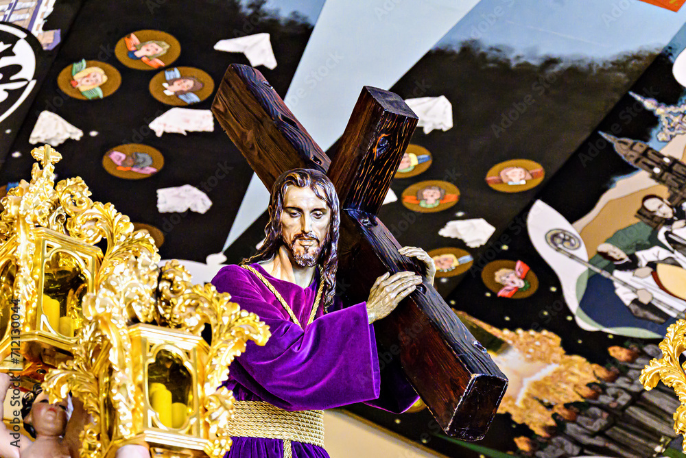 Malaga, Andalusia, Spain; April 4, 2023: Holy Week, passage of the ...