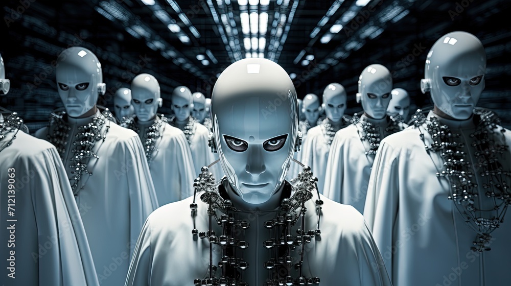 Artificial Intelligence Overlord in a Robotic Monastery Setting Stock ...