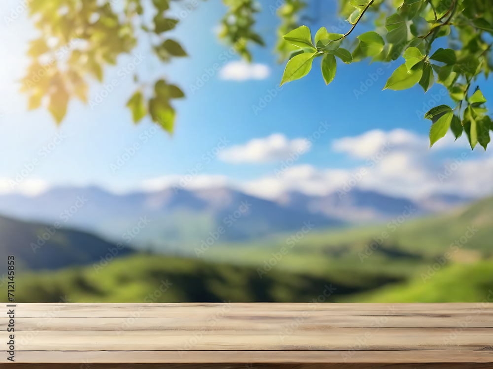 Scenic Table Background: Free Space for Your Decoration with Blurred ...