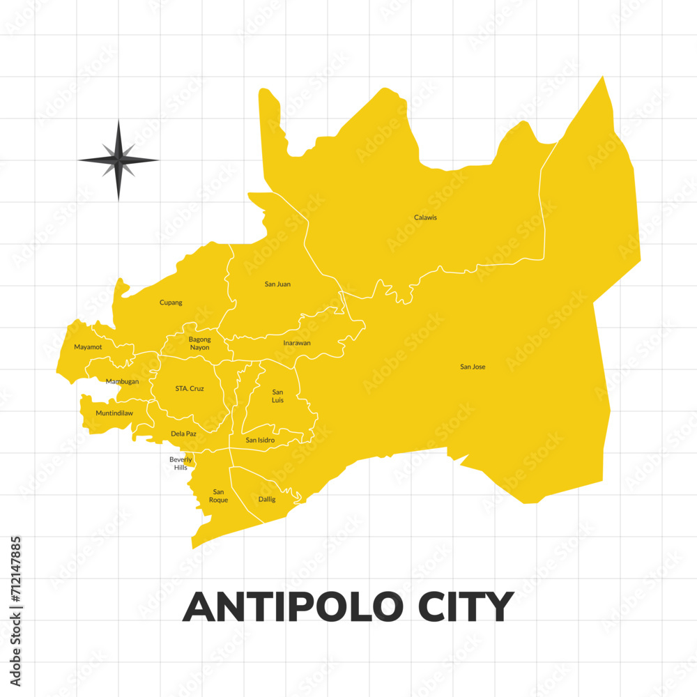 Antipolo City map illustration. Map of the city in the Philippines ...