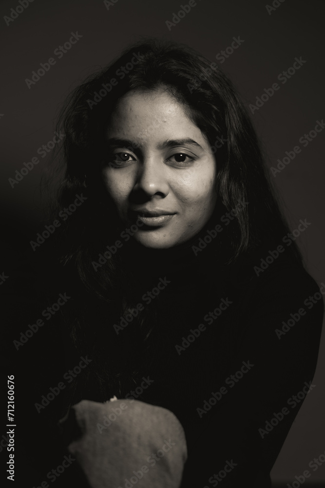 photography of a multiracial woman portrait, multiple different poses ...