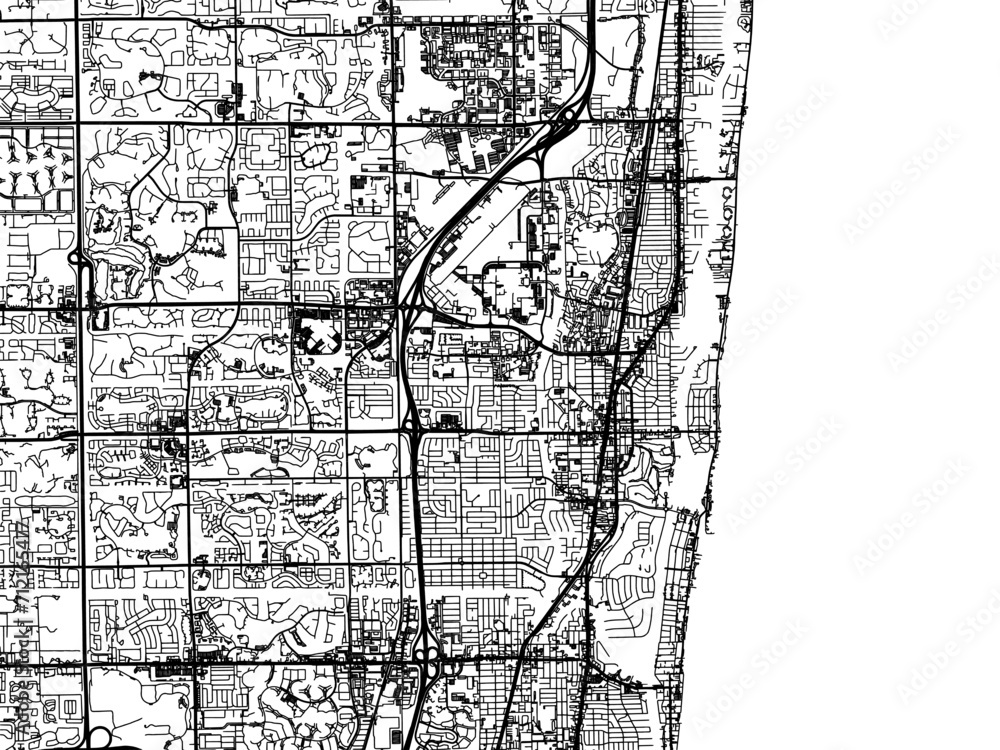 Vector road map of the city of Boca Raton Florida in the United States ...