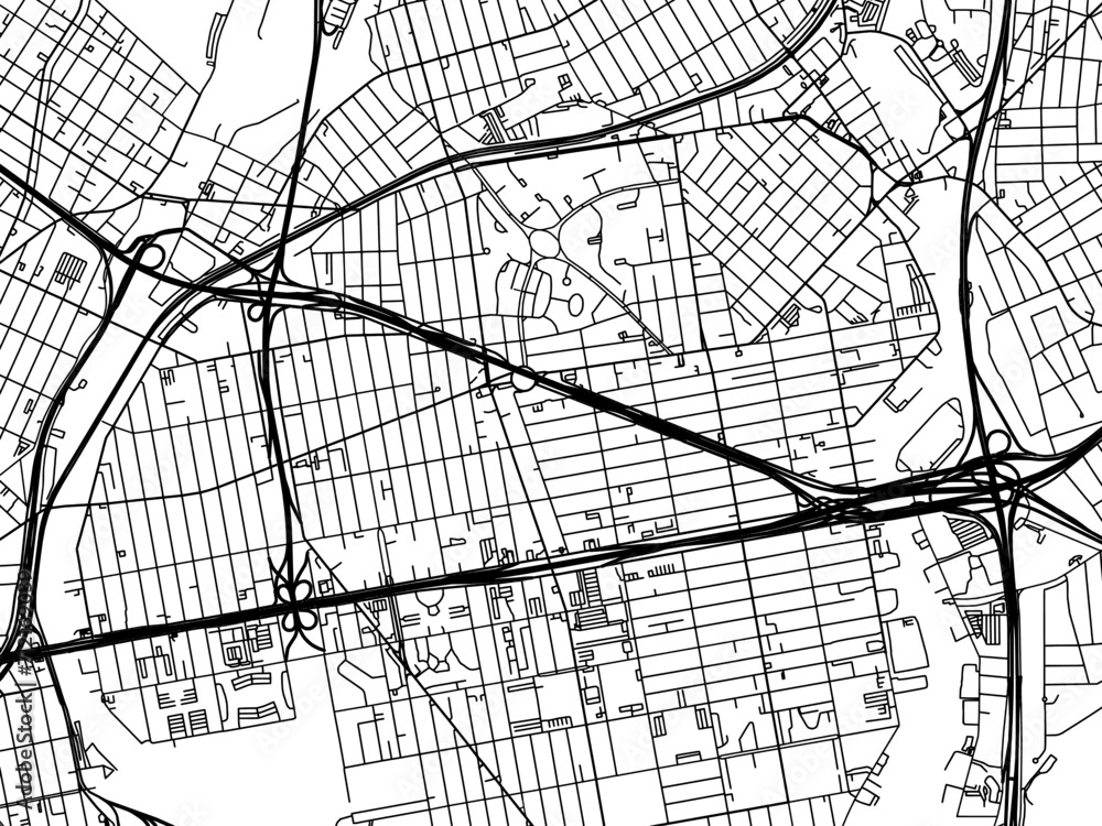 Vector road map of the city of Parkchester New York in the United ...