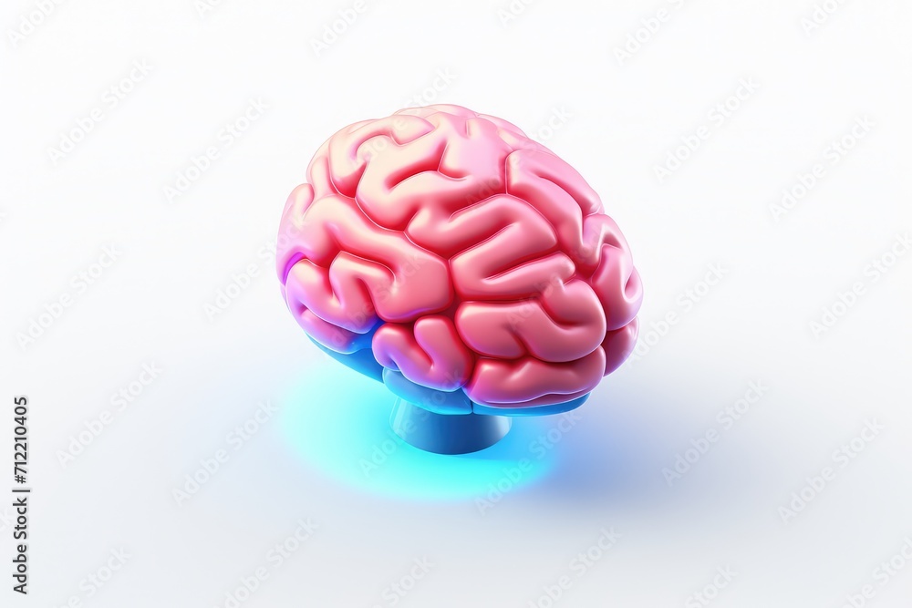 Creative brain symbol 3D icon, brainstorming ideation techniques ...