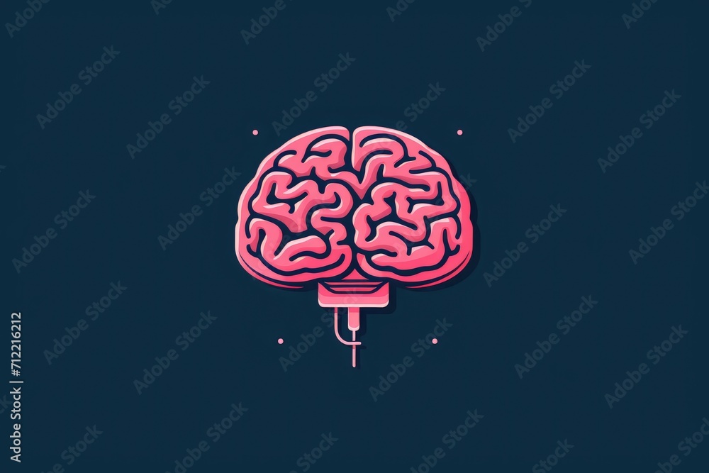 Brain vector encompassing neuroscience, neural network, brain anatomy ...