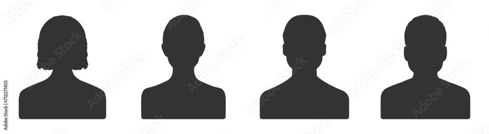 Default anonymous user portrait vector illustration flat vector designs ...