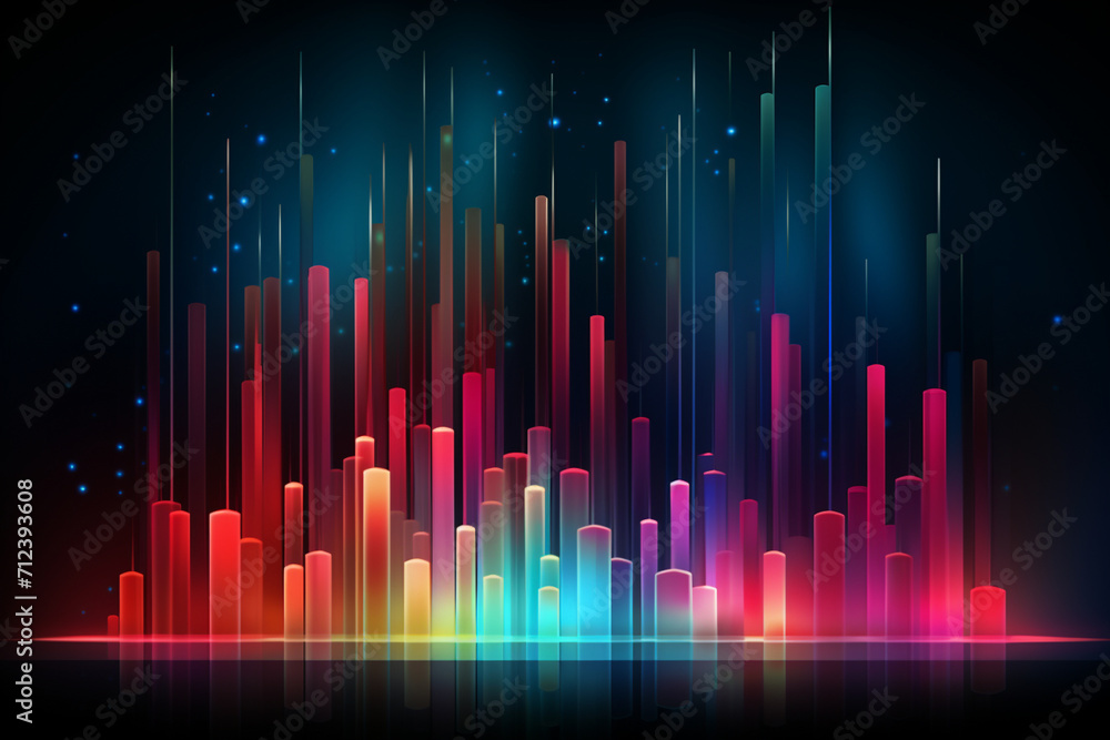 A sleek and modern bar chart with vibrant gradients showcasing data ...