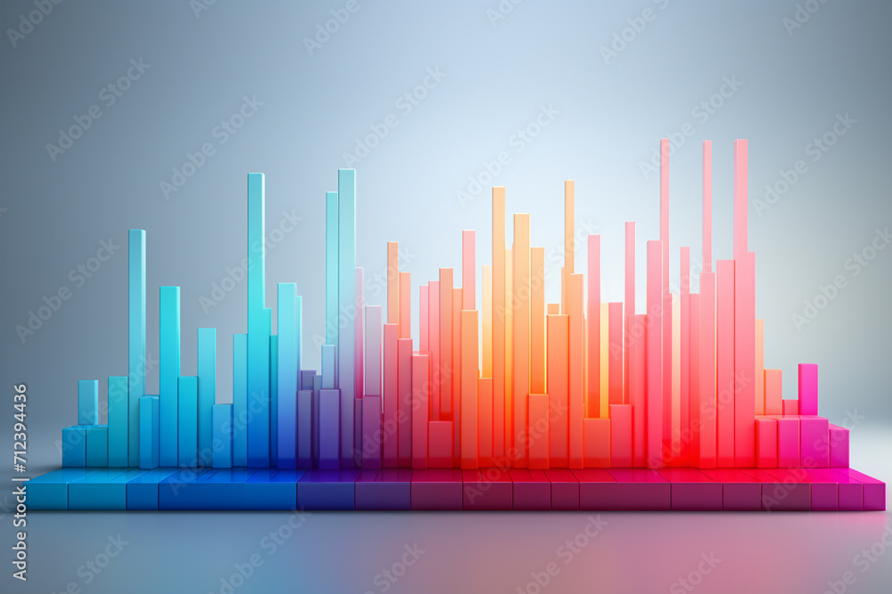 A sleek and modern bar chart with vibrant gradients showcasing data ...
