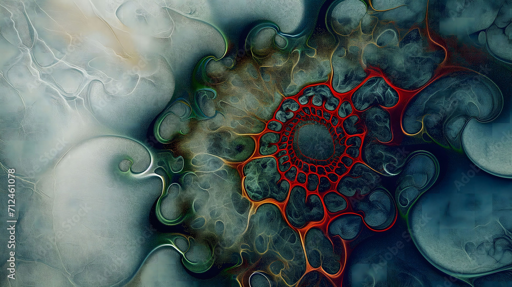 Intricate Spiral of Interlocking Shapes Creating Depth Through Dynamic ...