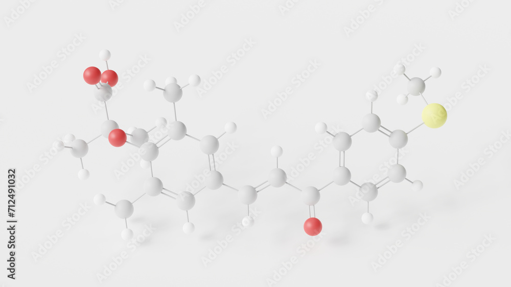 elafibranor molecule 3d, molecular structure, ball and stick model, structural chemical formula ...