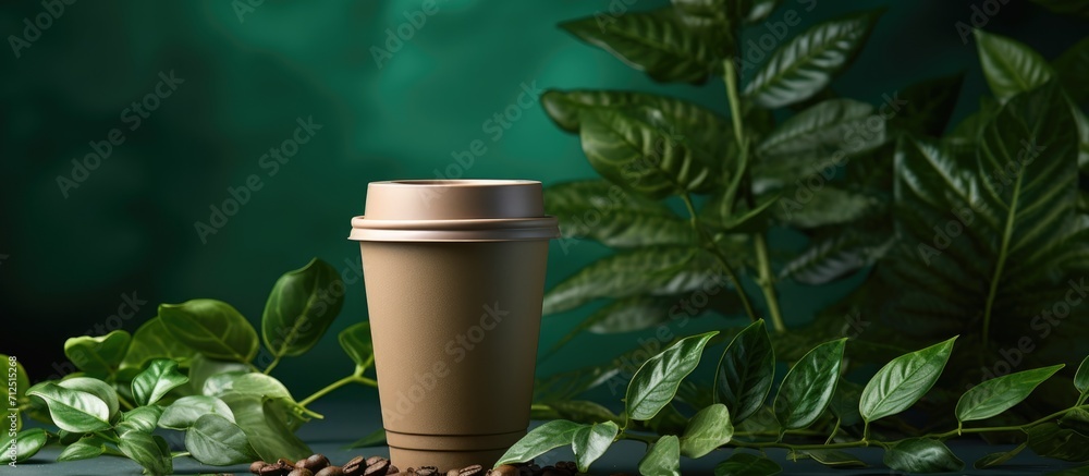 Eco-friendly coffee cup made from plant materials. No plastic. Anti ...