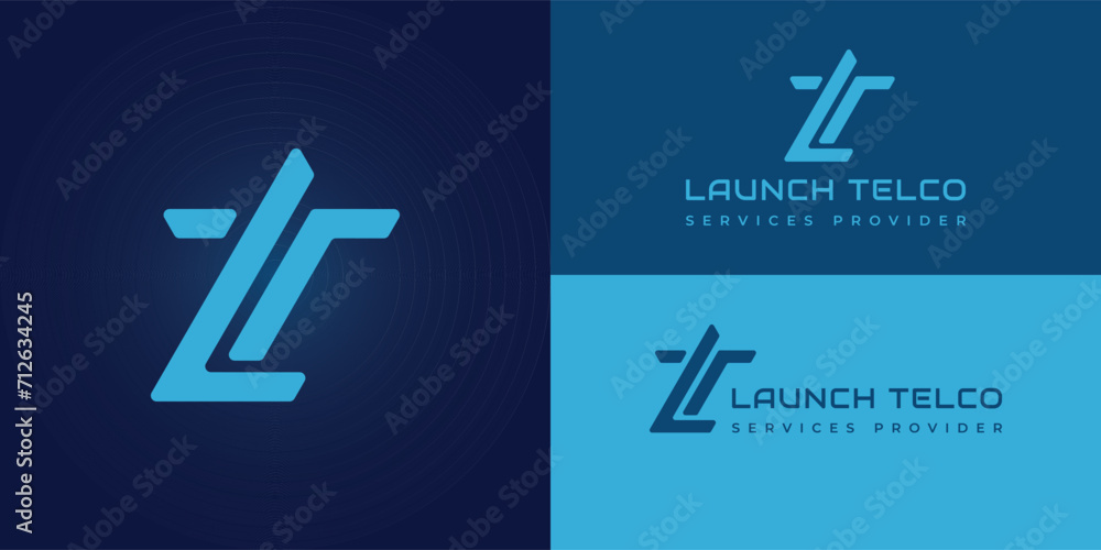 Minimalist elegant line art letter LT logo presented with multiple ...