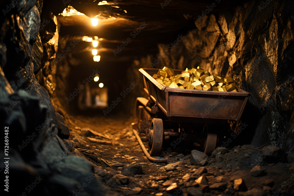Gold mine full of gold, old gold mine, gold bars, left behind gold in ...