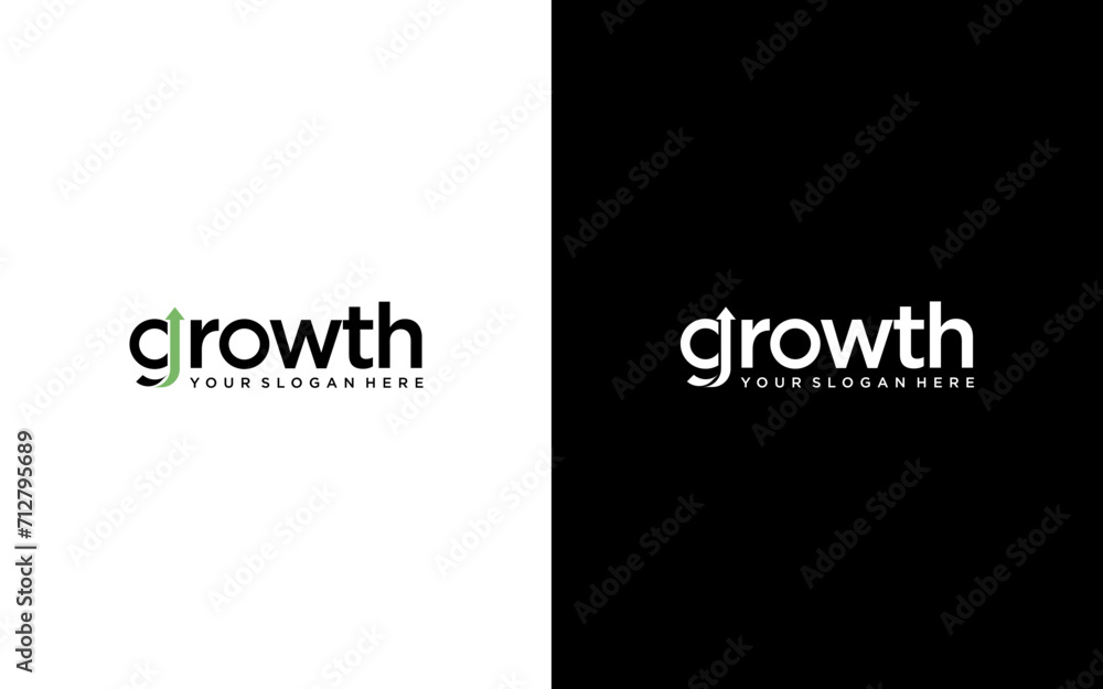 Modern growth logo design wordmark. graphic vector illustration. Symbol ...