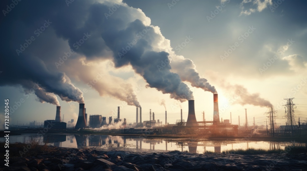 Smoke Signals A striking visual of smoke billowing from industrial ...