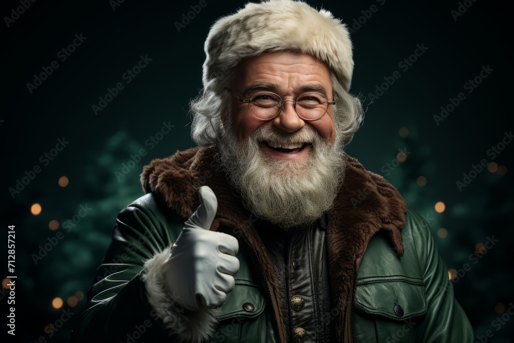 Hyper-Realistic Santa Claus Waving with a Genuine Smile, on an isolated ...