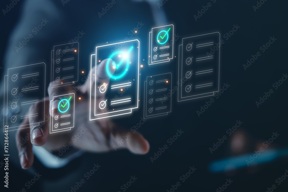 Stock-Foto „Standard quality control, ISO certification document ...