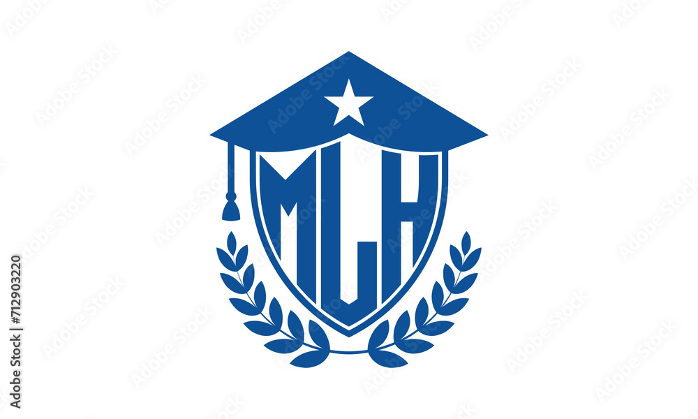 MLH three letter iconic academic logo design vector template. monogram ...