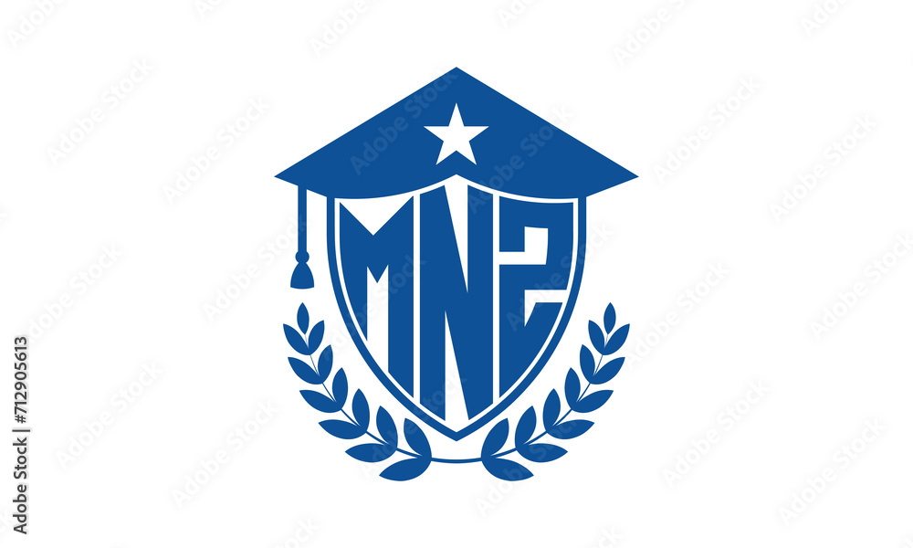 MNZ three letter iconic academic logo design vector template. monogram ...