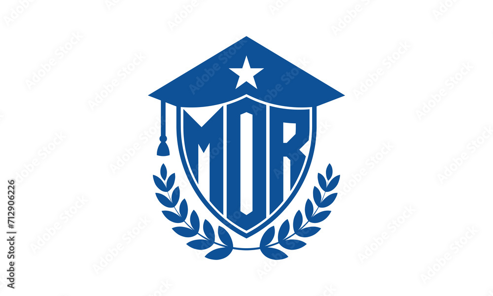 Vector de Stock MOR three letter iconic academic logo design vector ...