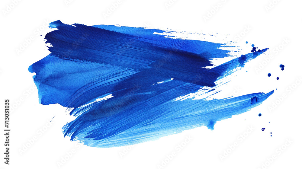 Ilustração realistic blue paint brush strokes on transparent background ...