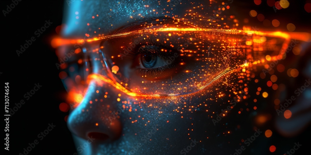 Stellar Elegance: A Woman's Profile Transformed into a Mesmerizing ...