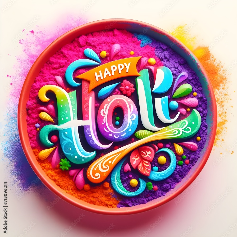 Happy Holi Text, Holi festival background banner poster for indian ...
