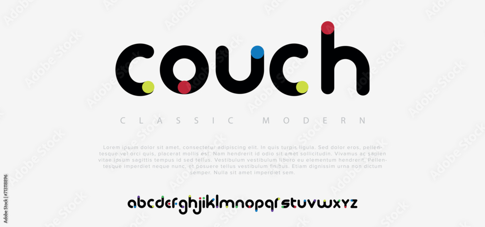 Vector de Stock Couch Minimal modern urban fonts for logo, brand etc ...