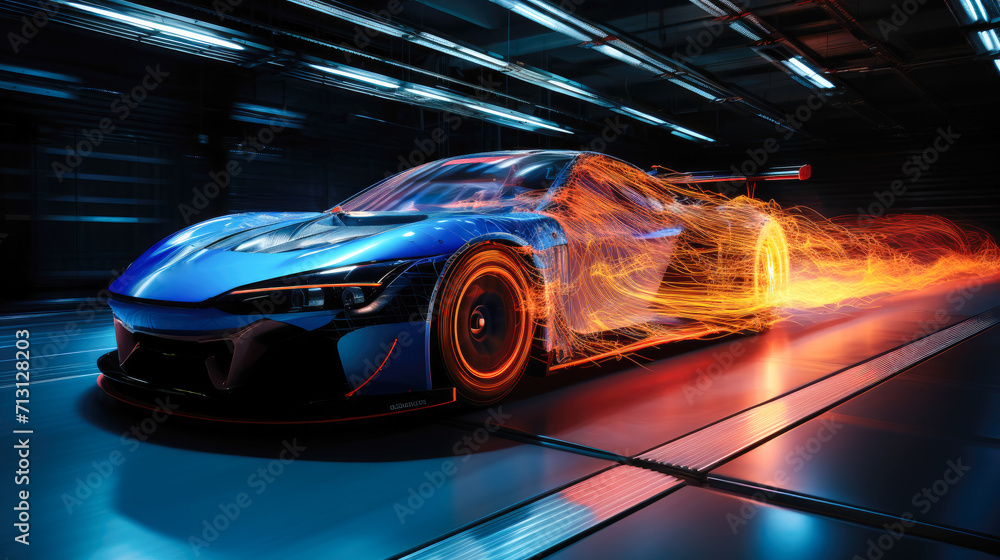 Efficient aerodynamics of a vehicle highlighted through a wind tunnel ...