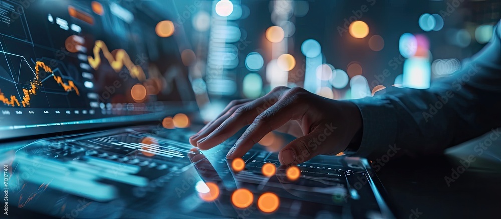 Business data analyst using graphs metrics and KPIs to enhance ...