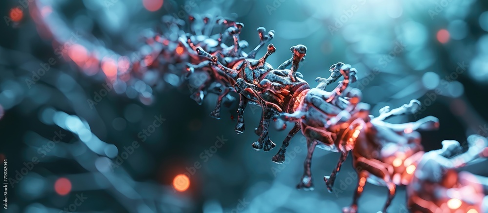 Genetic spinal cord disorders conceptual 3D illustration Mutations in ...