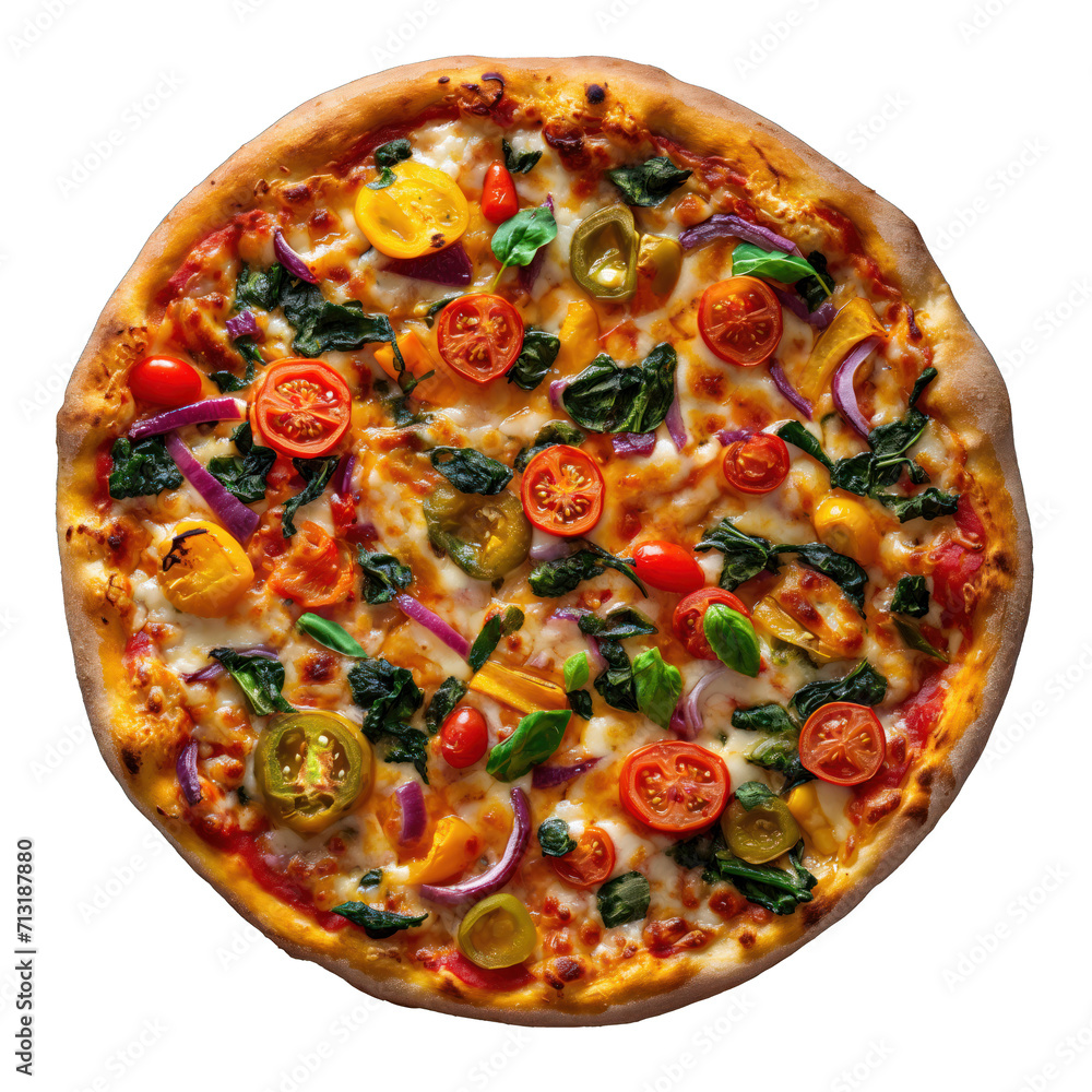 pizza vegetariana with lots of vegetables . Clipart PNG image ...