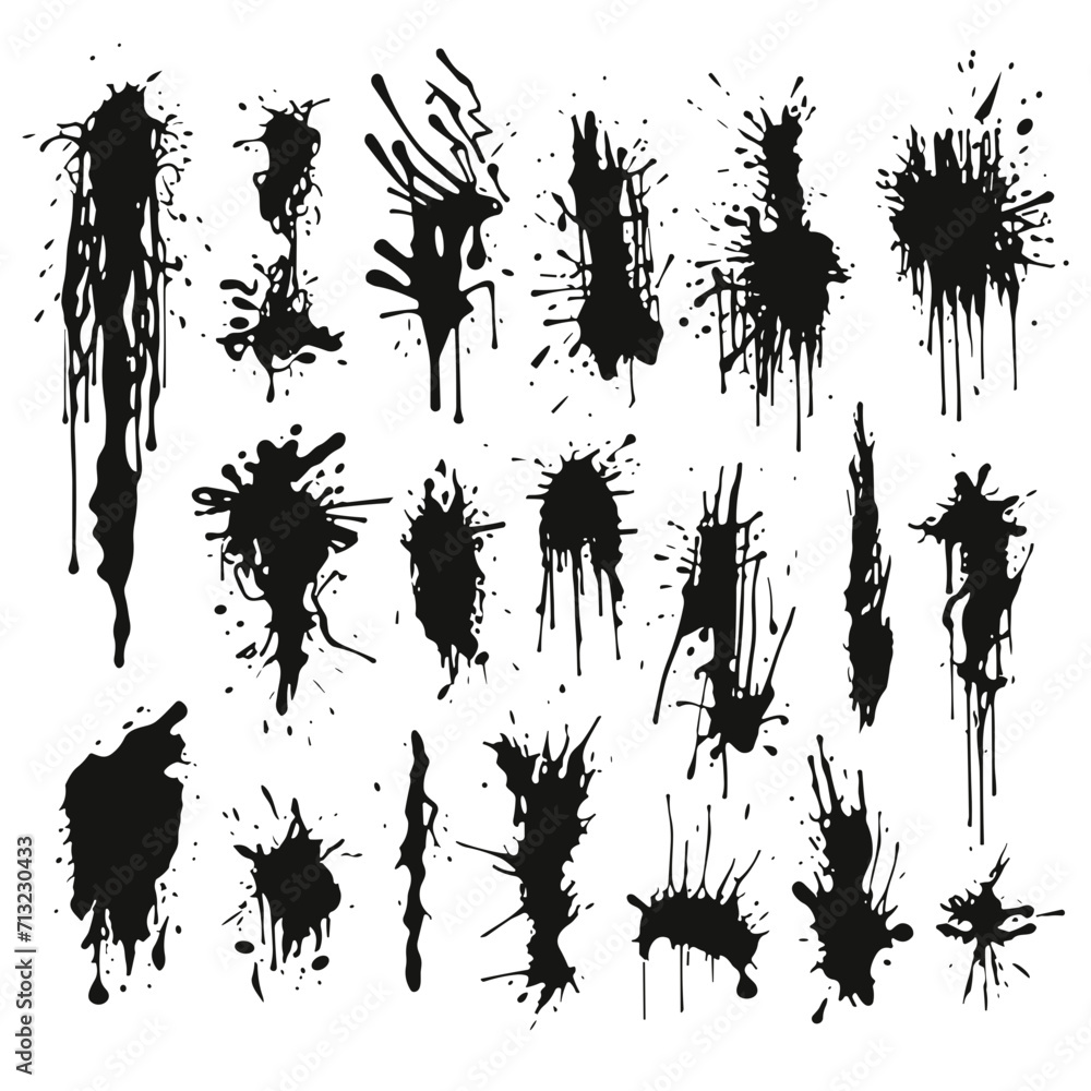 paint splatter svg, Ink Splatter svg, Splatter silhouette, paint streak ...