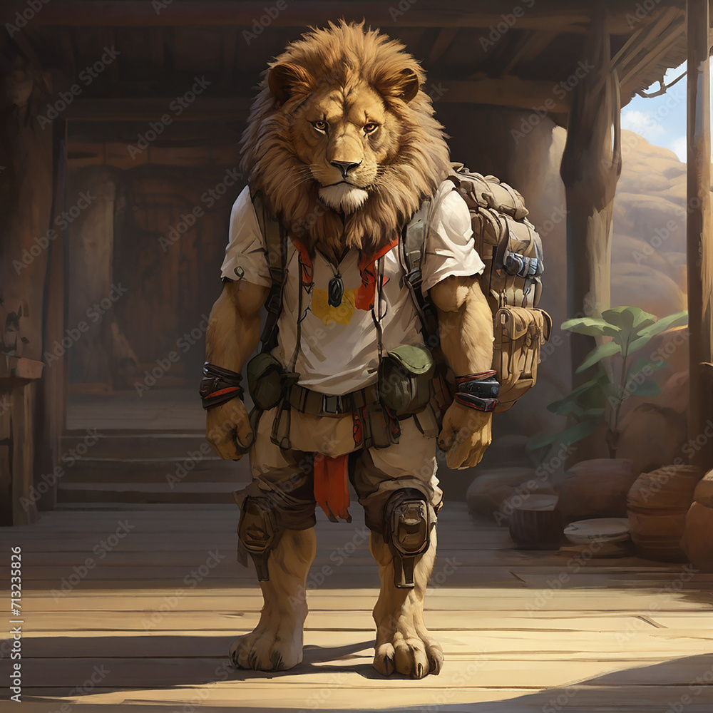 Kalahari Lion Studio Ghibli-Inspired Animation Character Sheet AI ...