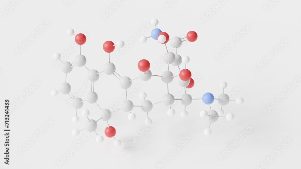 tetracycline molecule 3d, molecular structure, ball and stick model ...