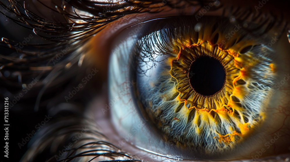 A visually immersive image portraying a human eye in extreme close-up ...