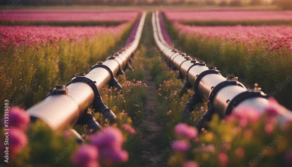 gas pipeline pipelines passing through flower fields,clean energy ...