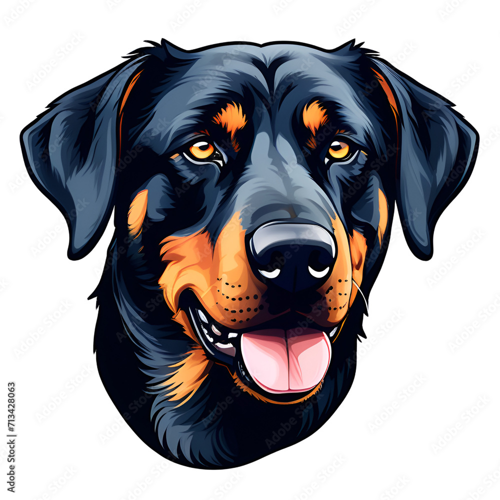 beauceron dog puppy breed cartoon vector art illustration, isolated on ...