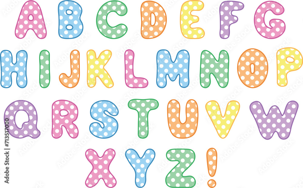 Polka Dot Birthday Alphabet Letters Clipart - Rainbow Colors Stock ...