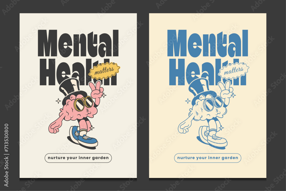 retro 70s posters with positive quotes, vector illustration Stock ...