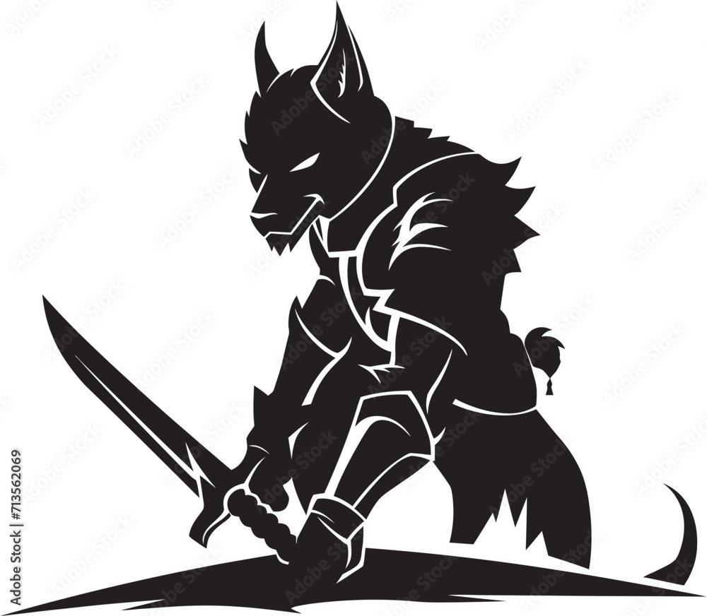 Warhawk Sentinel Mascot Logo of Lancer Soldier Stealth Striker Vector ...