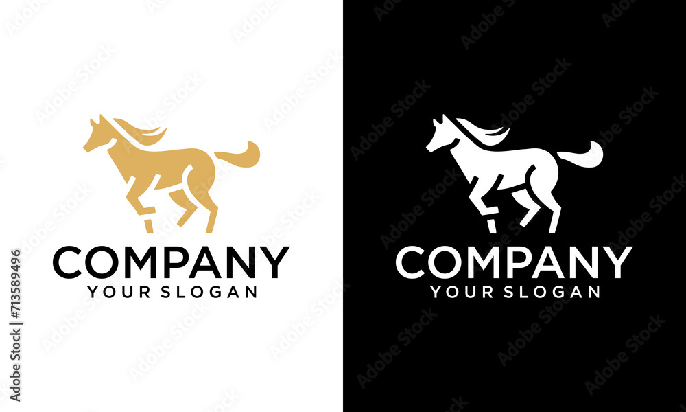 Horse logo. Stallion emblem. Wild mustang rearing icon. Luxury equine ...