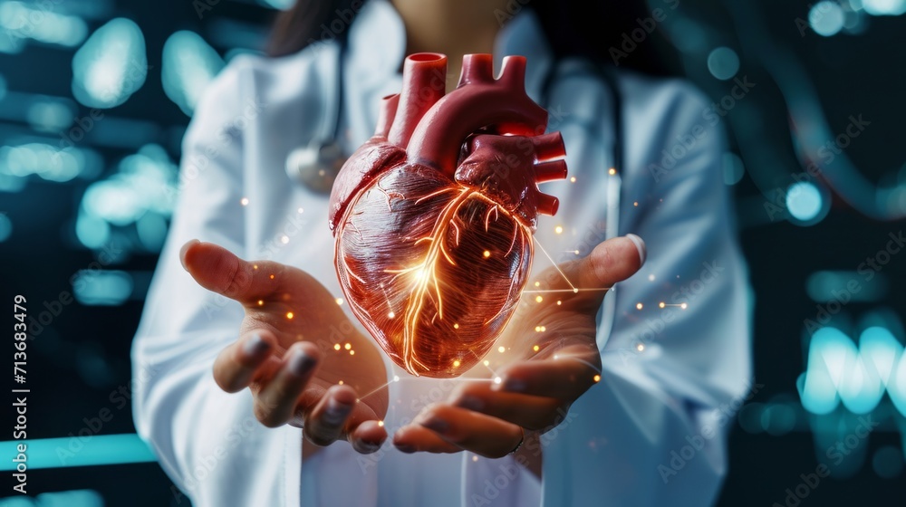 Illustration Stock Examine of heart disease of various conditions that ...