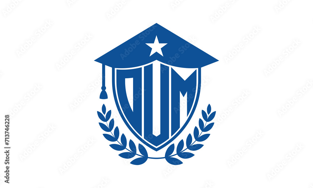 OUM three letter iconic academic logo design vector template. monogram ...