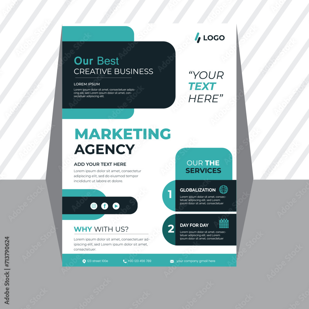 Stock-Vektorgrafik „Abstract Corporate business flayer template with ...