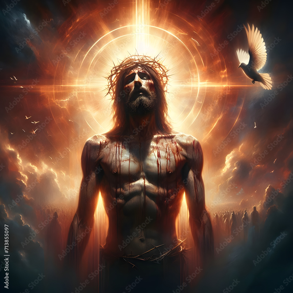 Crucified Jesus Christ Stock Illustration | Adobe Stock