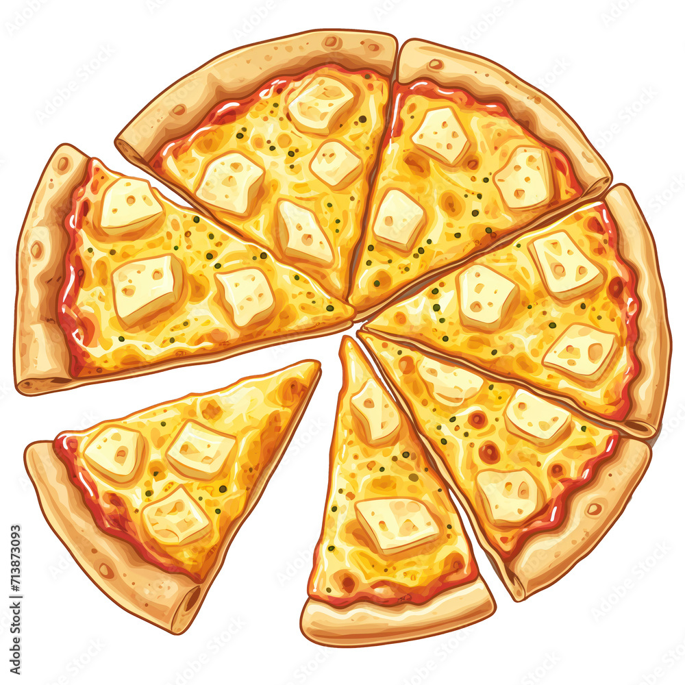 quattro formaggi cheese pizza . Clipart PNG image . Transparent ...