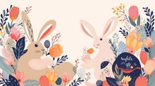 Floral Valentine Rabbits Free Stock Photo - Public Domain Pictures