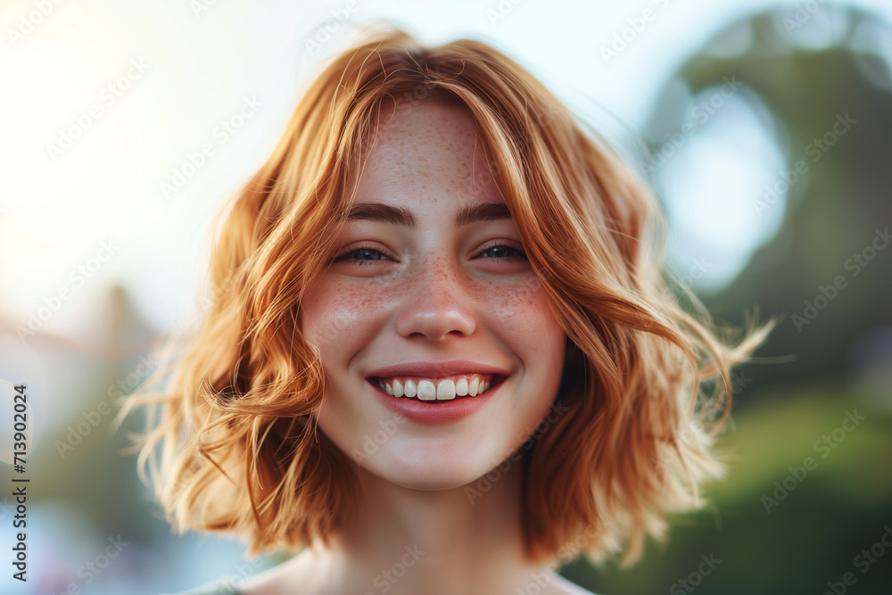 Stock-Foto „Beautiful laughing model girl with long curly hair ...